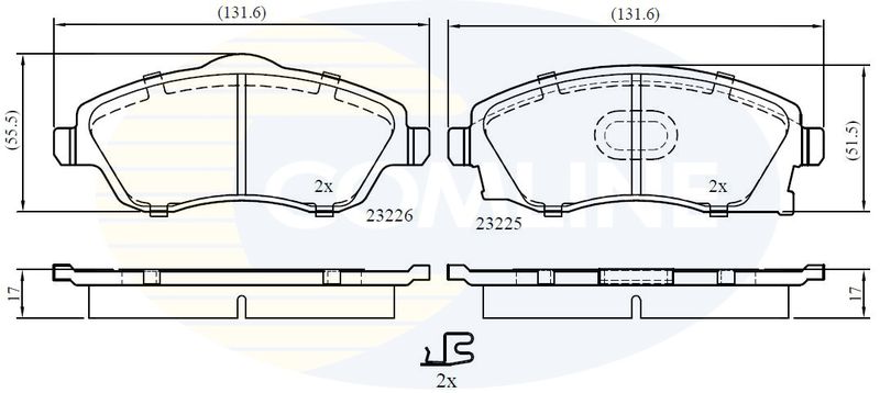 Komplet pločica, disk-kočnica COMLINE CBP31112