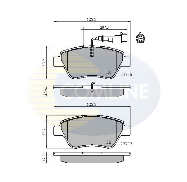 Komplet pločica, disk-kočnica COMLINE CBP11702