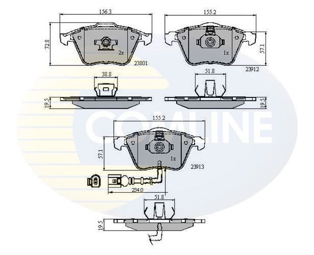Komplet pločica, disk-kočnica COMLINE CBP11628