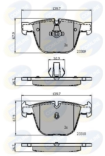 Komplet pločica, disk-kočnica COMLINE CBP01794