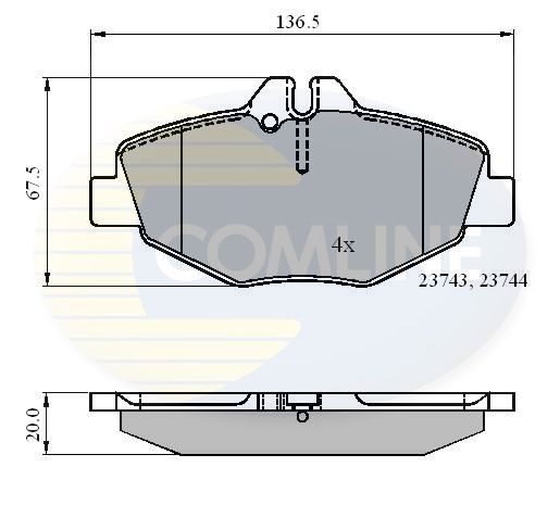 Komplet pločica, disk-kočnica COMLINE CBP01209