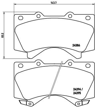 Komplet pločica, disk-kočnica BREMBO P 83 107