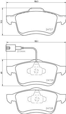 Komplet pločica, disk-kočnica BREMBO P 23 130