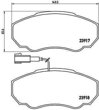 Komplet pločica, disk-kočnica BREMBO P 23 091