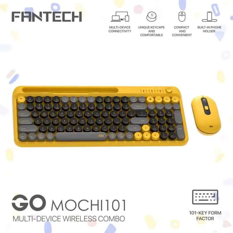 Combo mis tastatura Bežični Fantech WK-899 GO mochi101 zuta