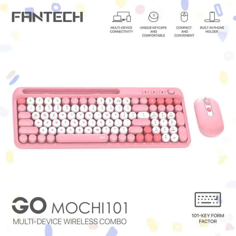Combo mis tastatura Bežični Fantech WK-899 GO mochi101 pink