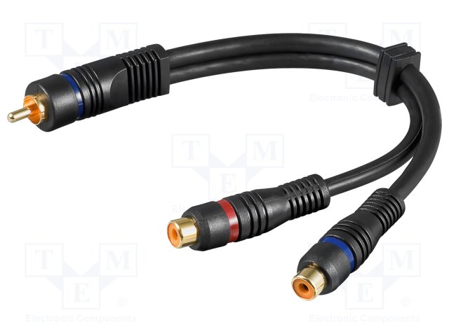 Stereo kabl muški na 2RCA ženska 0.2m BK002