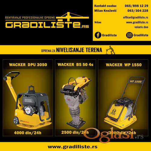 Izdajem vibro ploce i vibro zabe- Wacker