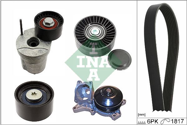 Pumpa za vodu + garnitura klinastog rebrastog kaiša Schaeffler INA 529 0368 30