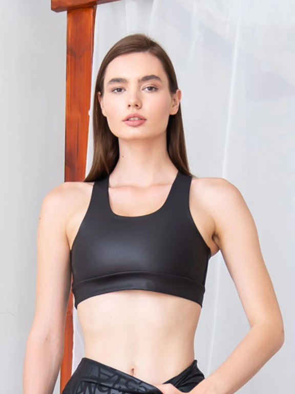 Crni kožni top – Leather Pulse