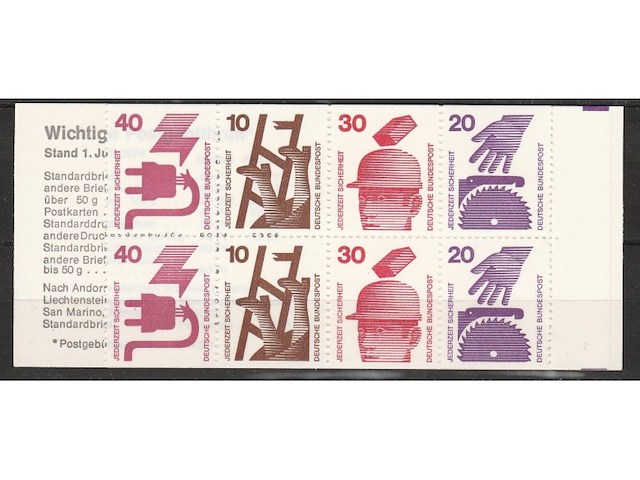 Booklet-accident prevention, karnet - 1974 - MNH