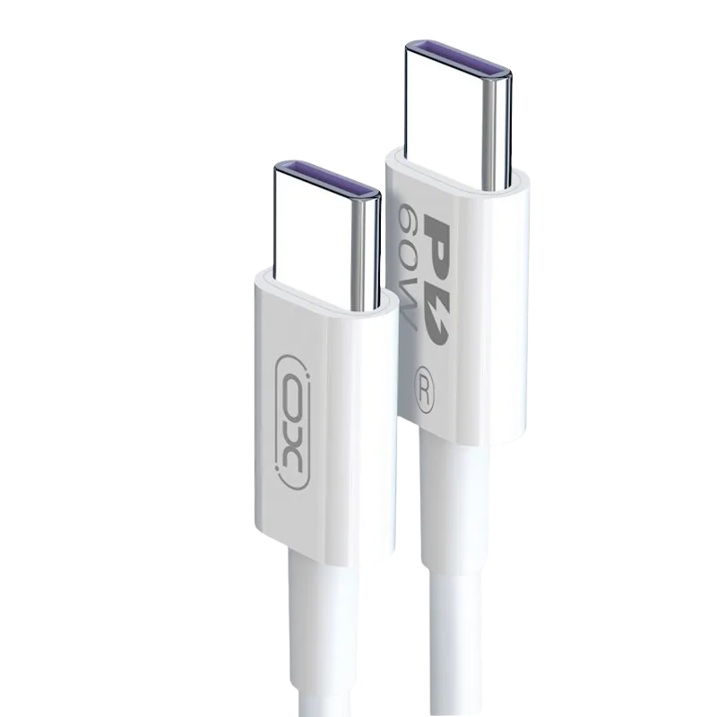 XO Kabl USB-C na USB-C, NB-Q190B, 60W, 2m, Beli