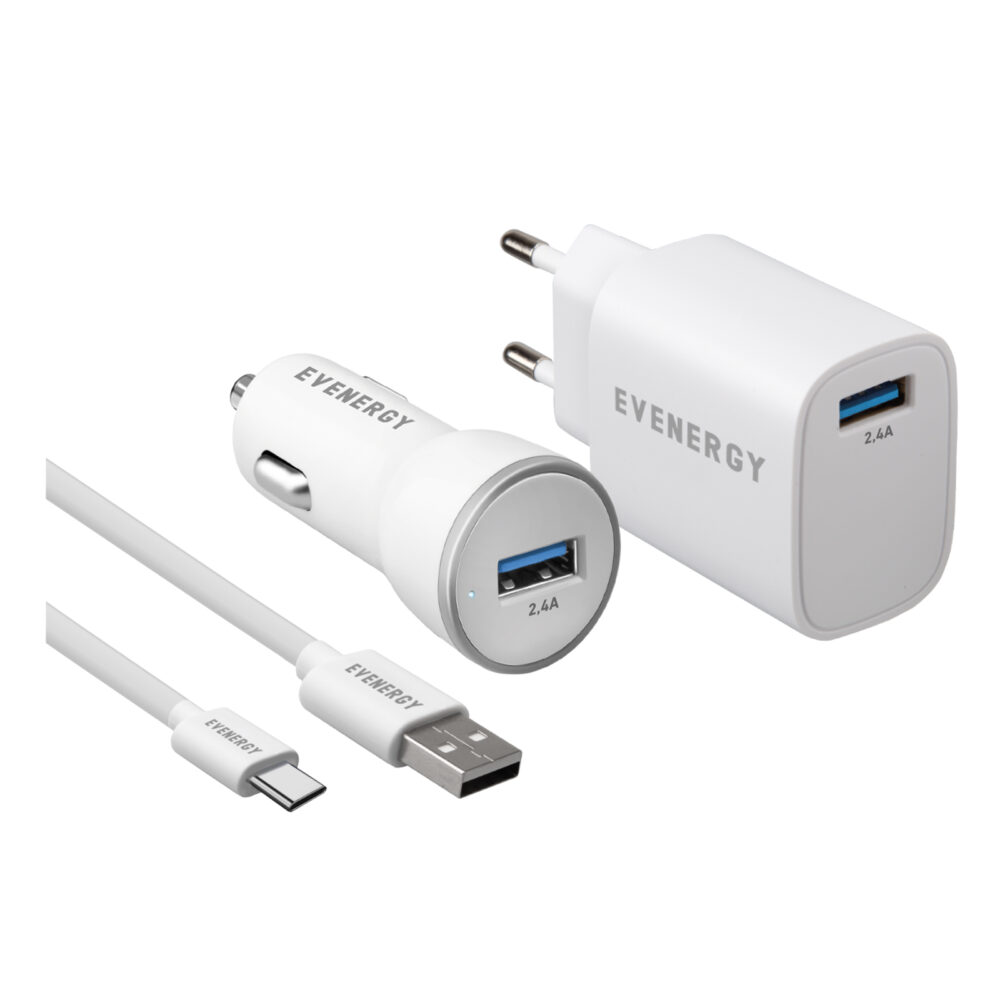 EVKIT3IN1USBC Kit Evenergy kabal usb tip-c + kucni i auto punjac