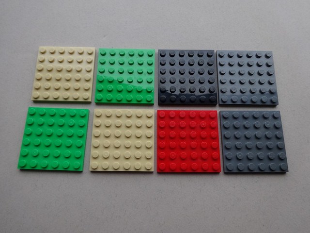 Lot od 8 komada LEGO pločice 6 x 6