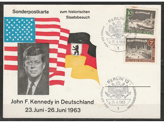 Sonderpostkarte John F. Kennedy in Deutschland - 1963