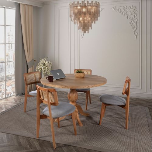 Albero137 Natural Dining Table & Chairs Set (5 Pieces)