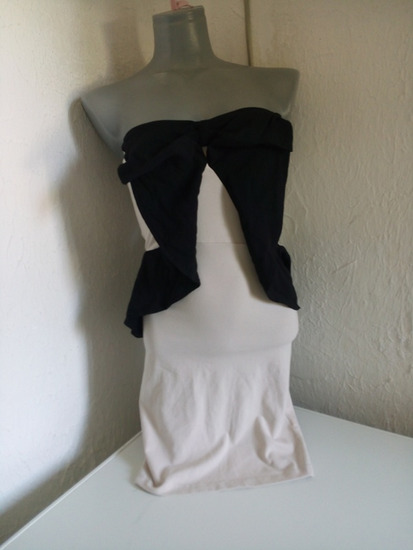 Divided top bela haljina sa crnim 36