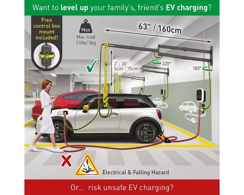 BARKAN EV160WM zidni zglobni nosač kabla za punjenje električnih vozila 160cm