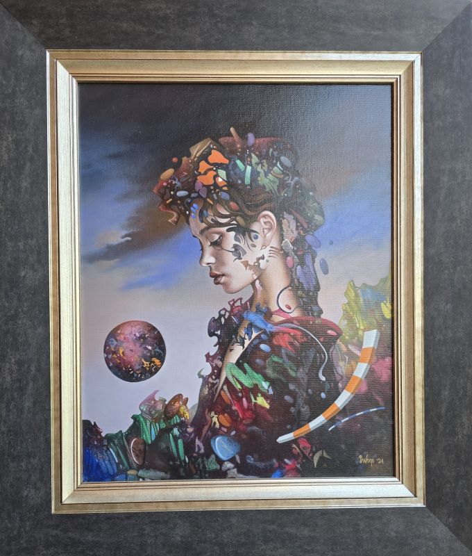 Ti, bezimena, Dragan Ilić Di Vogo, akril ulje na platnu, sa 67×57 cm, bez 50×40 cm, 2025., sertifikat, 153400 dinara