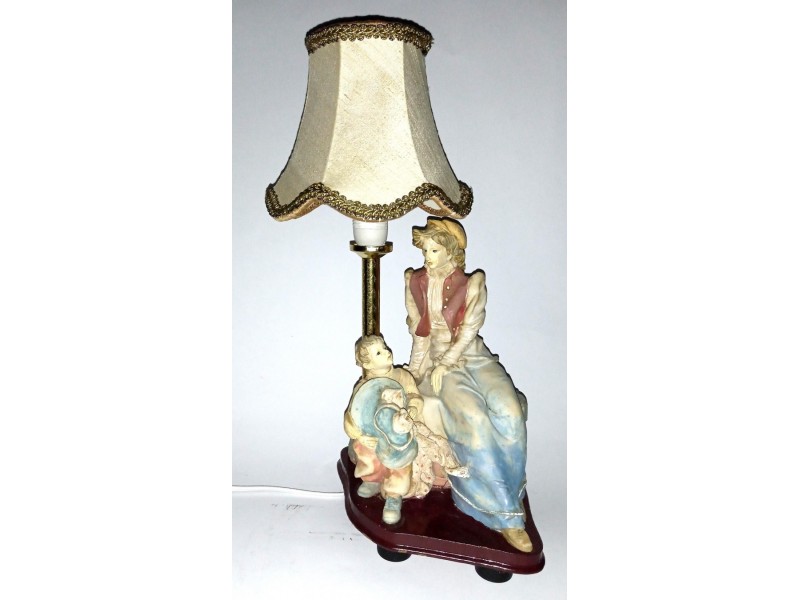 LAMPA - PAPIR MASE, 50-te god, ABAZUR TKANINA 35cm