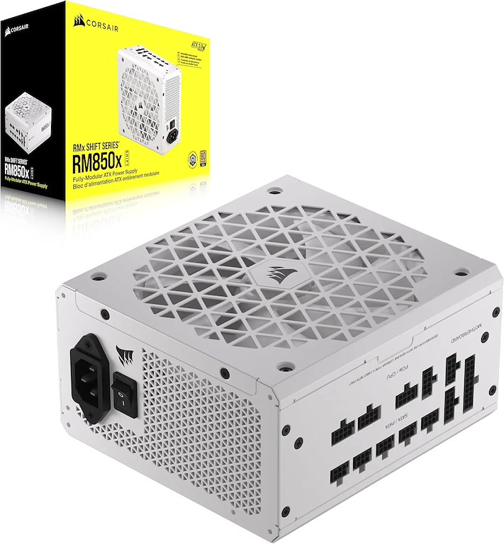 Corsair Napajanje RMx Shift Series, RM850x, 850 Watt, 80 PLUS GOLD modularno, Belo