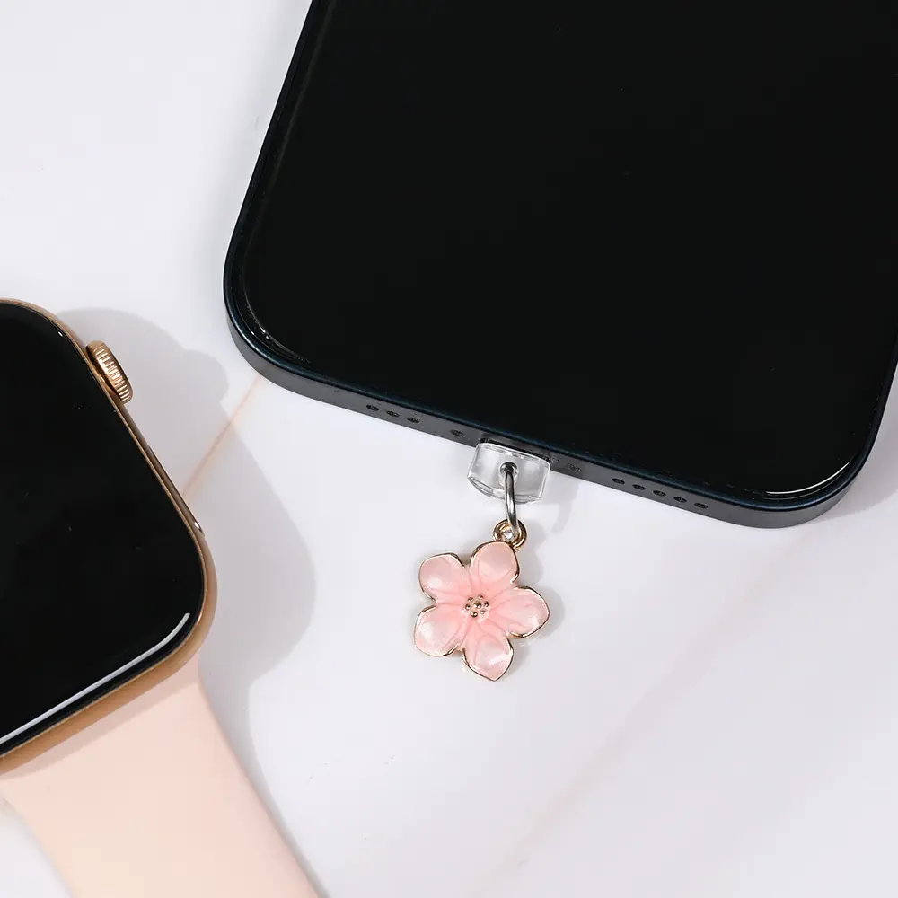 Privezak za telefon Lightning Pluggy cvet, Roze