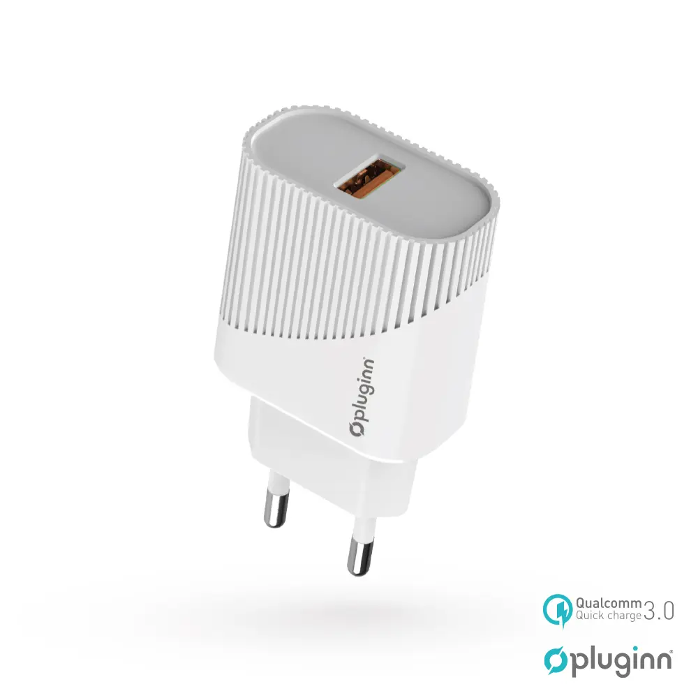 Kućni punjač Pluginn PI-D52S, QC3.0 18W sa micro USB kablom beli