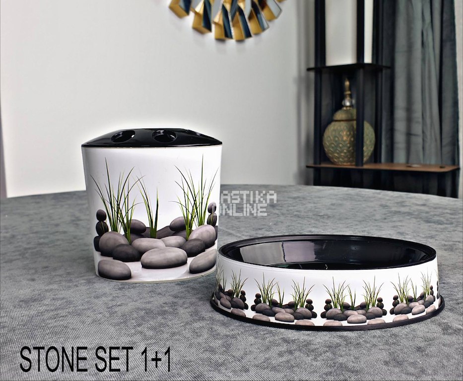 Kupatilski set 2/1 STONE ( držač za četkice i podmetač za sapun )
STONE držač za četkice
STONE podmetač za sapun