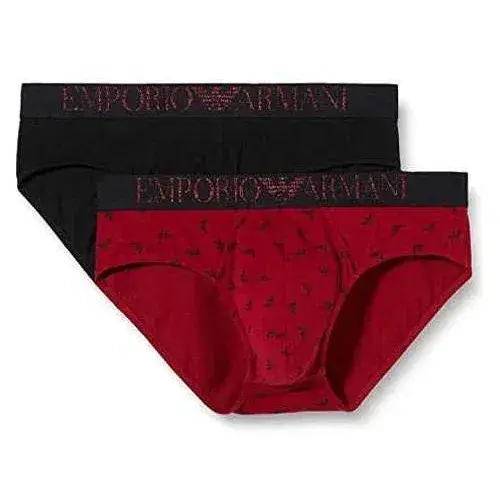 Emporio Armani Muški donji veš 1117332F594-21575, 2 Para, Crno-Crveni