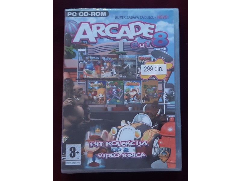 ARCADE 8 u 1 -8 Video Igara PC CD-ROM Neotpakovan
