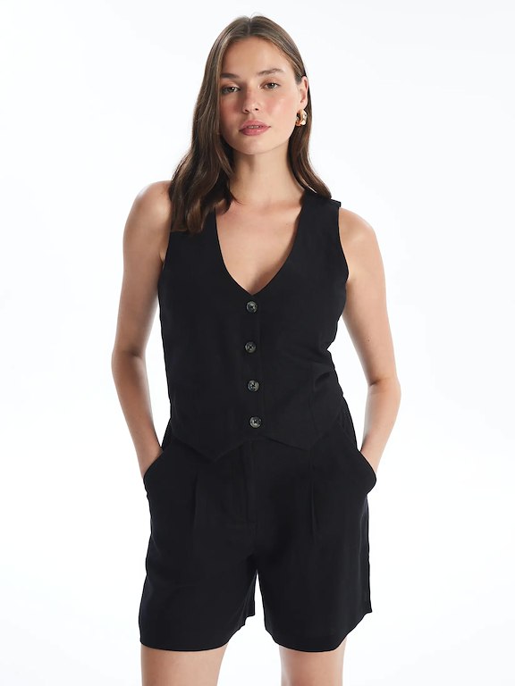 LC Waikiki Ženski elegantni prsluk S4IT71Z8-E0N, Crni