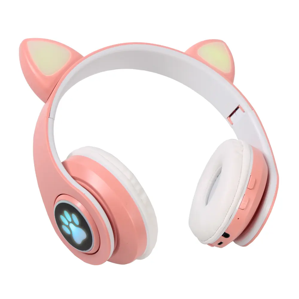 Bežične slušalice Cat Ear svetlo, Roze