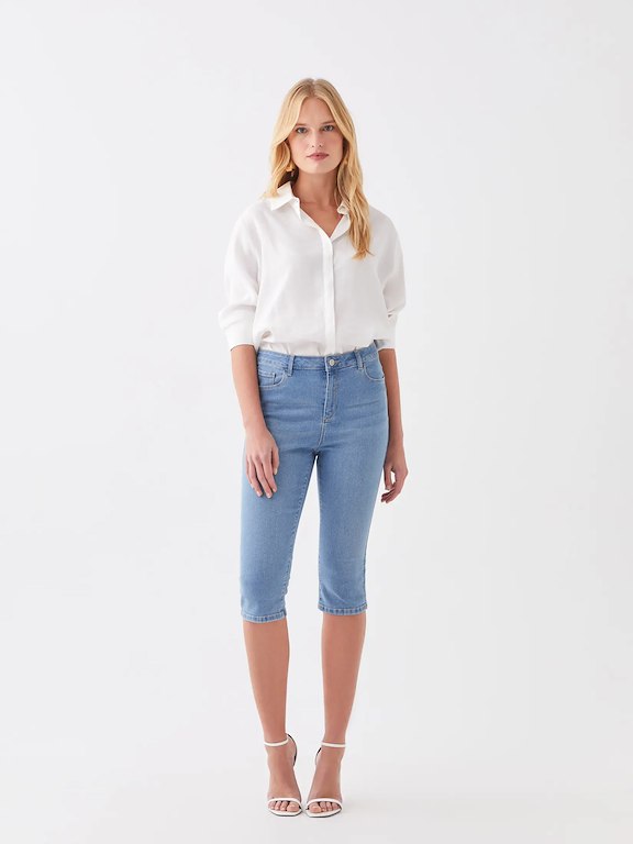 LC Waikiki Ženske teksas Kapri pantalone S31324Z8-311, Plave