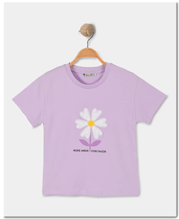 ALG Majica za devojčice More amor por favor, Lavanda
