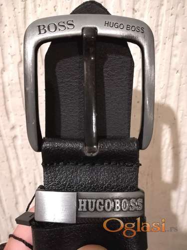 Novi muski kozni markirani kais Hugo Boss Crna koza Novo