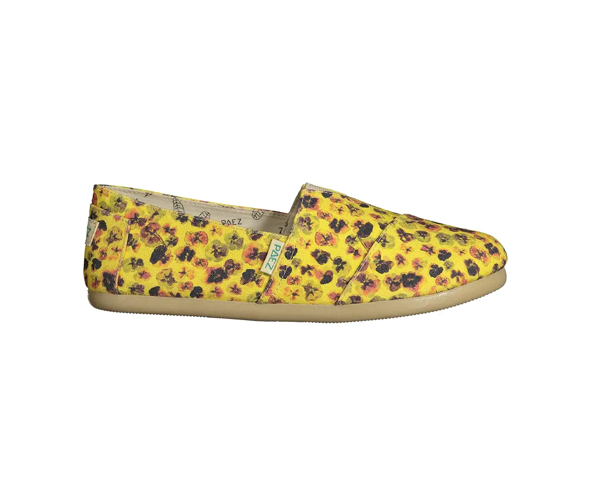 PAEZ Ženske espadrile CLASSIC PRINT FLOWER POWER žute