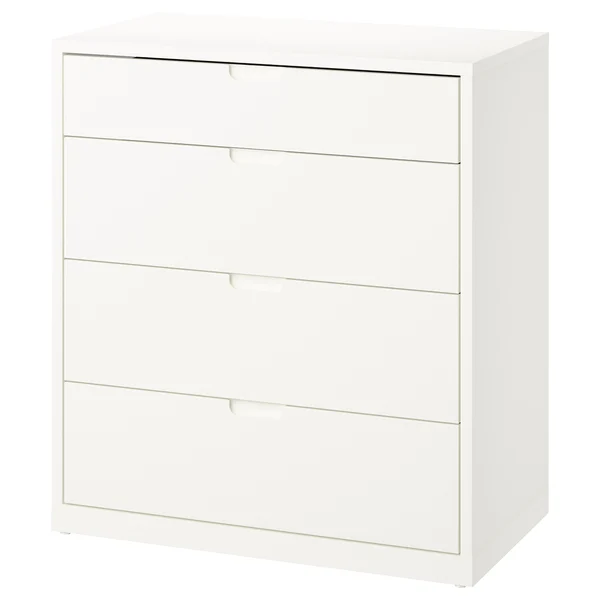 Komoda s 4 fioke, prljavobela, 82x47x91 cm