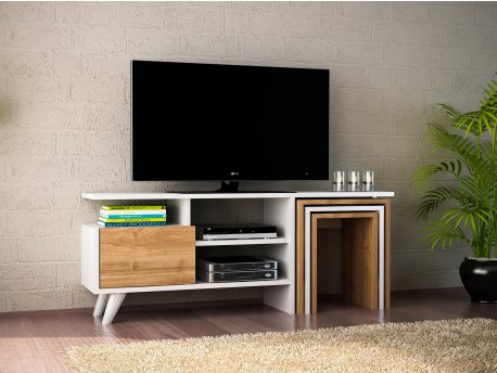 HANAH HOME TV polica Nature White Walnut
