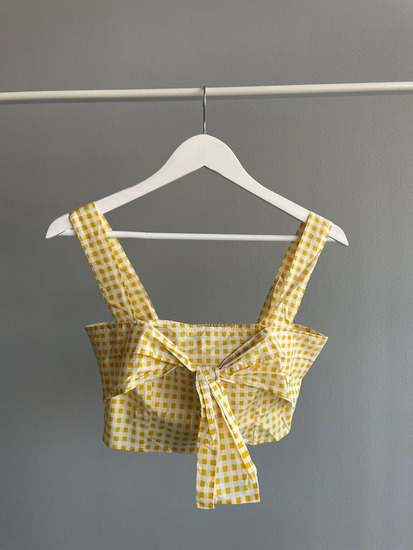 zara žuti karirani top