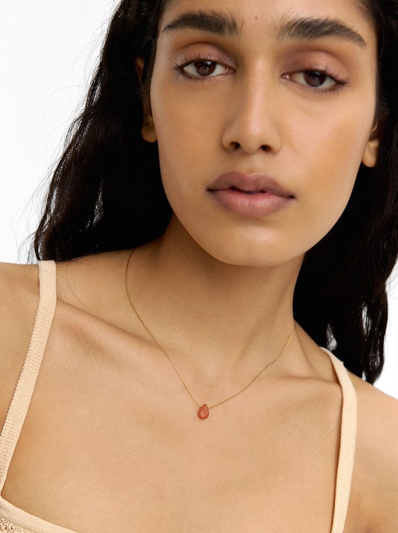 SHORT NECKLACE WITH BRECCIATED JASPER – STAINLESS STEEL