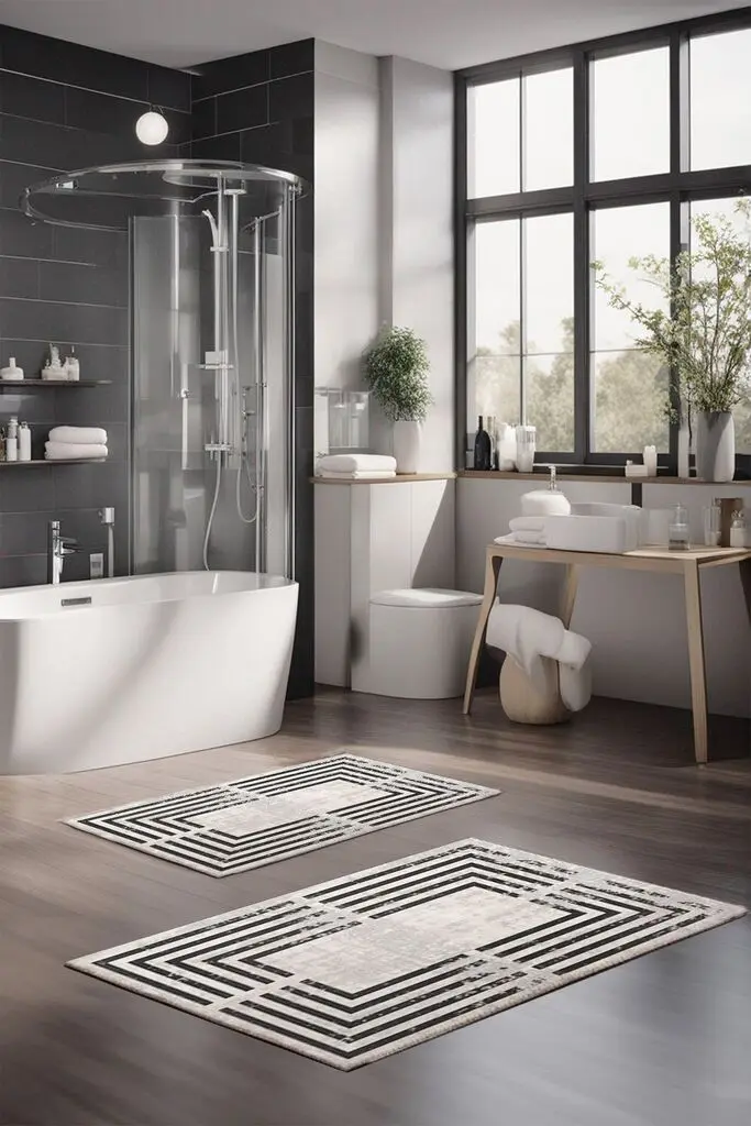 L'essentiel Maison Set Podloga za kupatilo CT-5090, Bež-crni