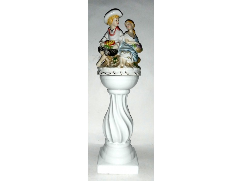 POSTAMENT sa FIGUROM - PORCELAN, BISKVIT PORCELAN, 42cm