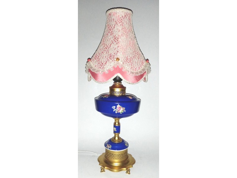 CARSKA LAMPA - COBALT PORCELAN STILIZOVAN MESINGOM, 52
