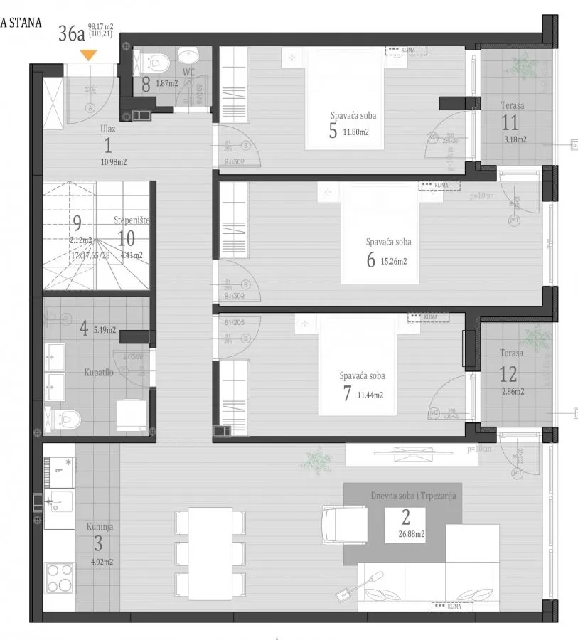 Prodaja, četvorosoban stan, 87m², Telep, Novi Sad Sve Podlokacije