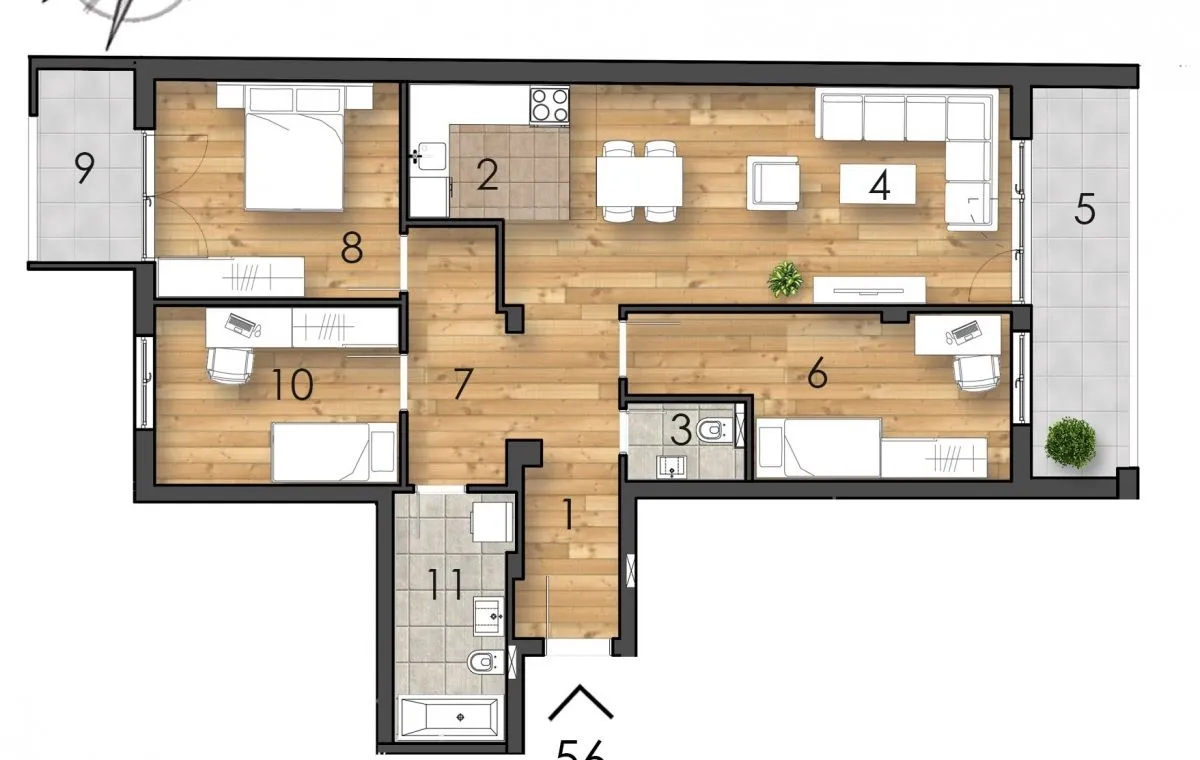 Prodaja, četvorosoban stan, 96m², Telep, Novi Sad Sve Podlokacije