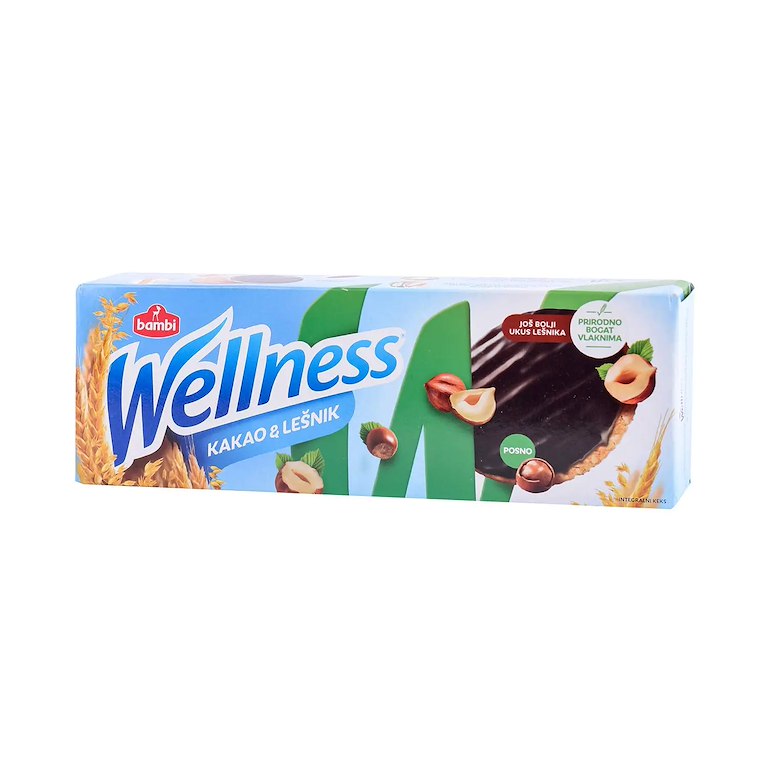 Wellness Integralni keks, Kakao i lešnik, 150g