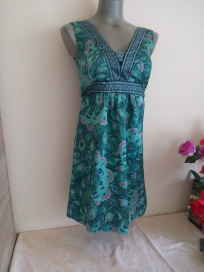 H&M paunovo perje haljina 34