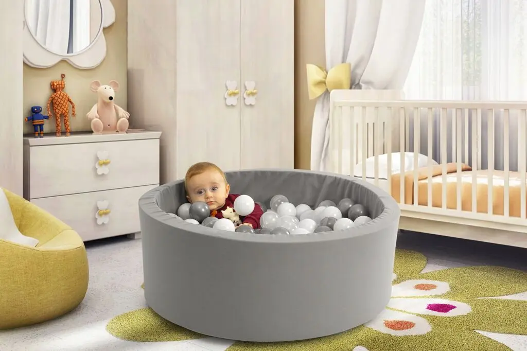 Aberto Design Bazen sa lopticama za decu Pops 150, Tamnosivi