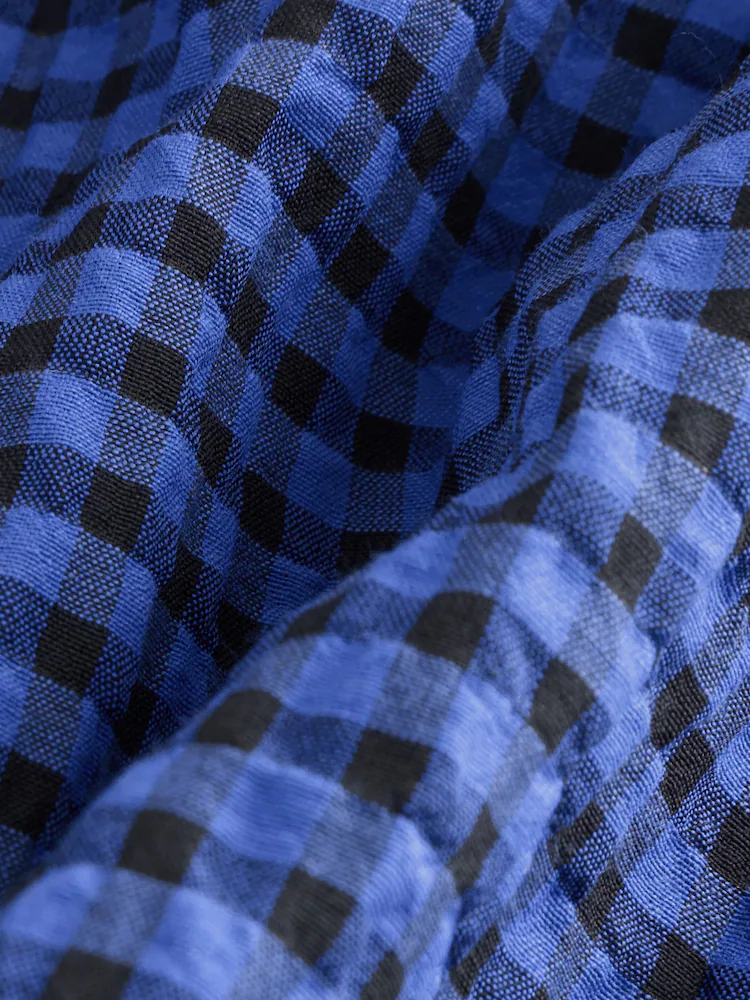 Srpskohrvatski / srpskohrvatski - Teksturom Gingham široke nogaviцe pantalone