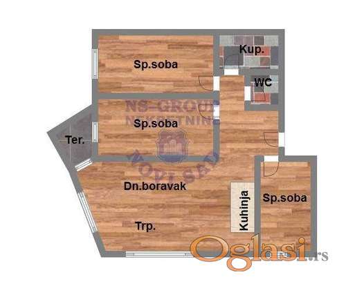 Četvorosoban stan u izgradnji, 68m2, Telep